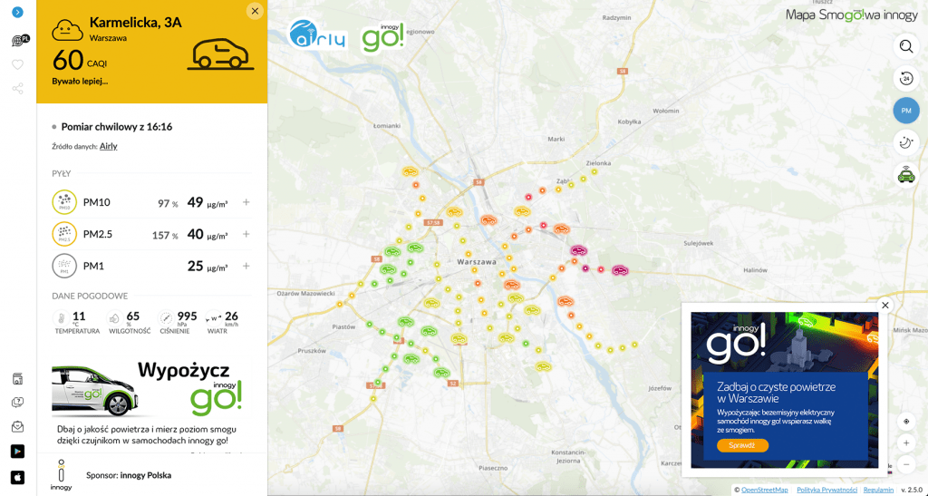 innogy go! i Airly zmierzą jakość powietrza za pomocą samochodów